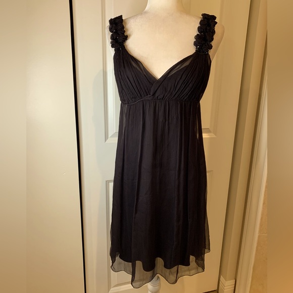 Leon Max | Dresses | Leon Max Black Silk Chiffon Dress Limited Edition ...